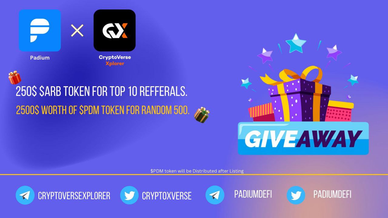 Padium Launch Giveaway on Arbitrum by CryptoXVerse | AirLyft